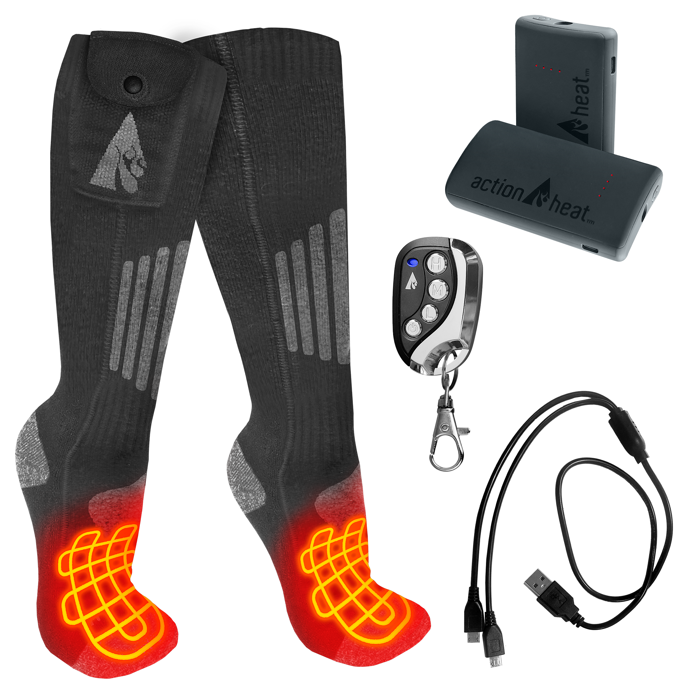 ActionHeat Cotton 3.7V Rechargeable Heated Socks 2.0 with Remote | Cabela's